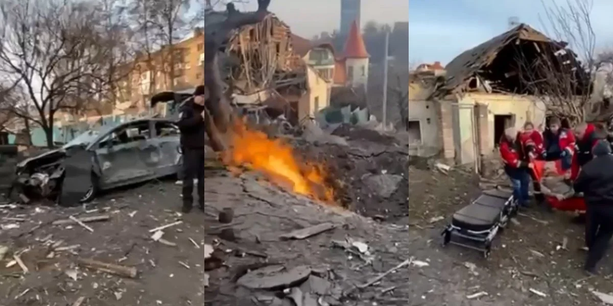 Video from site of Russian missile strike in Protasiv Yar in Kyiv ...