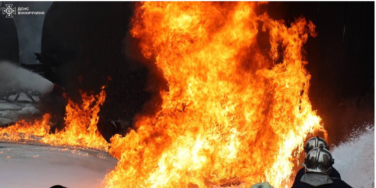 Russian drone attack - photos of a large-scale fire in Ukraine's ...