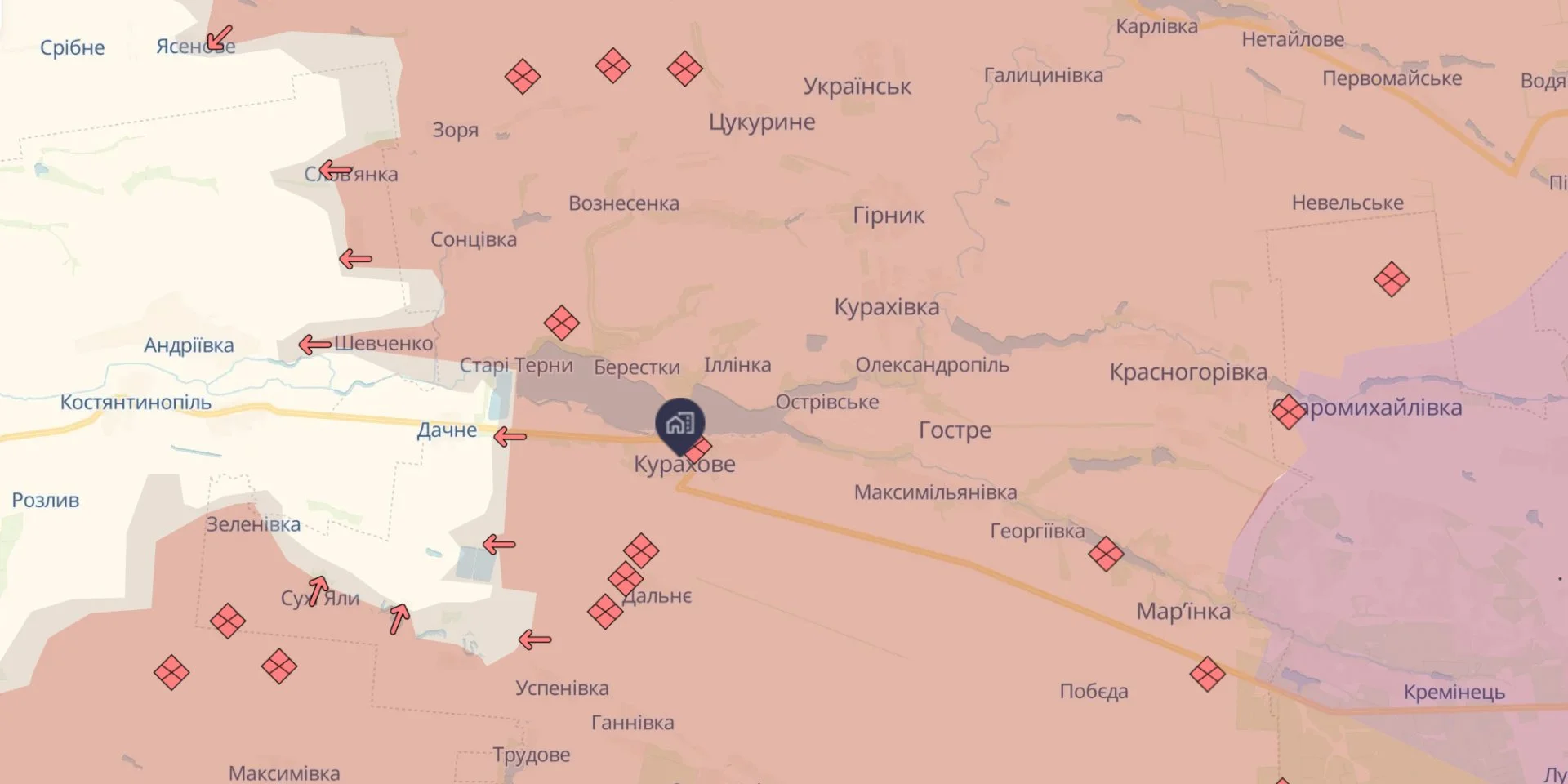 Курахове повністю окуповане росіянами — карти DeepState / NV