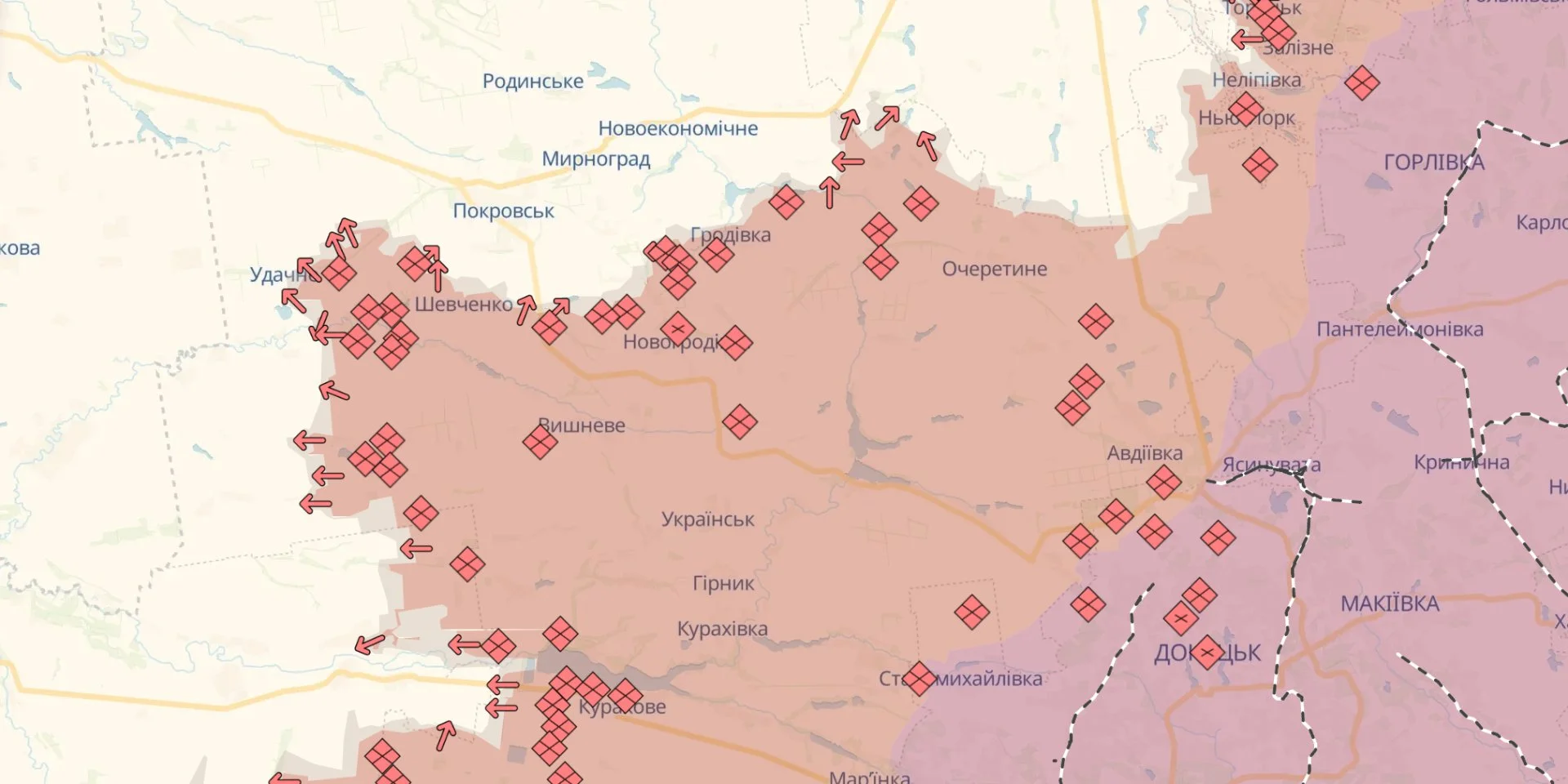 Бої за Покровськ — війська Росії просунулися у двох населених пунктах — карта DeepState / NV