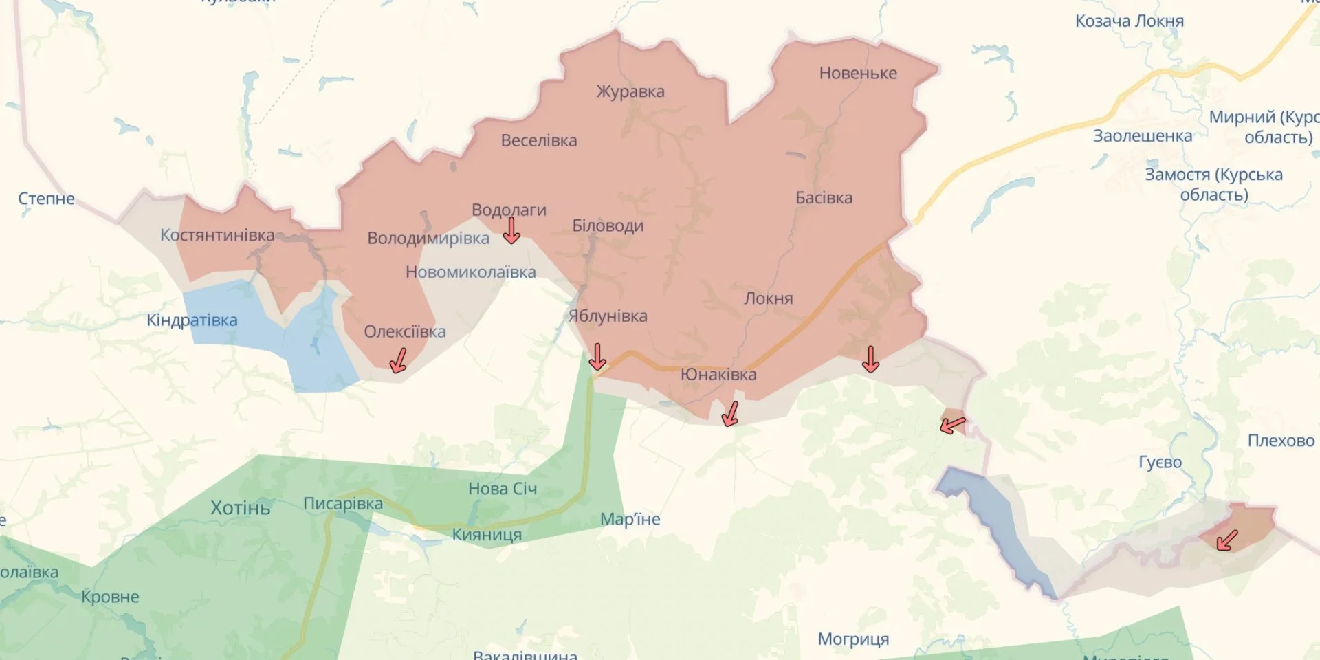 Russians advance in Yunakivka in Sumy Oblast and in Dnipropetrovsk Oblast - DeepState map / The ...