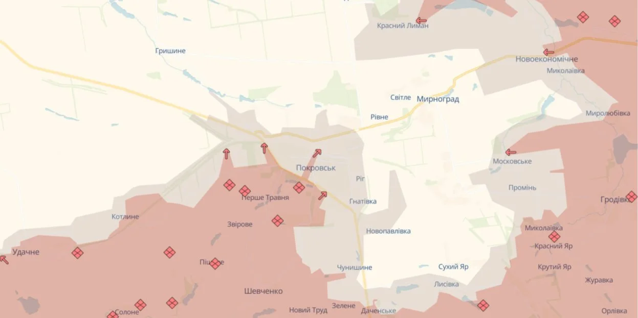 Бои за Покровск — Россияне продвинулись в городе и возле трех сел — карты DeepState / NV