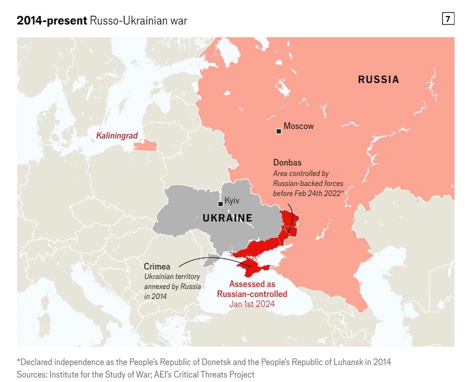 The Economist published seven maps illustrating Vladimir Putin's ...