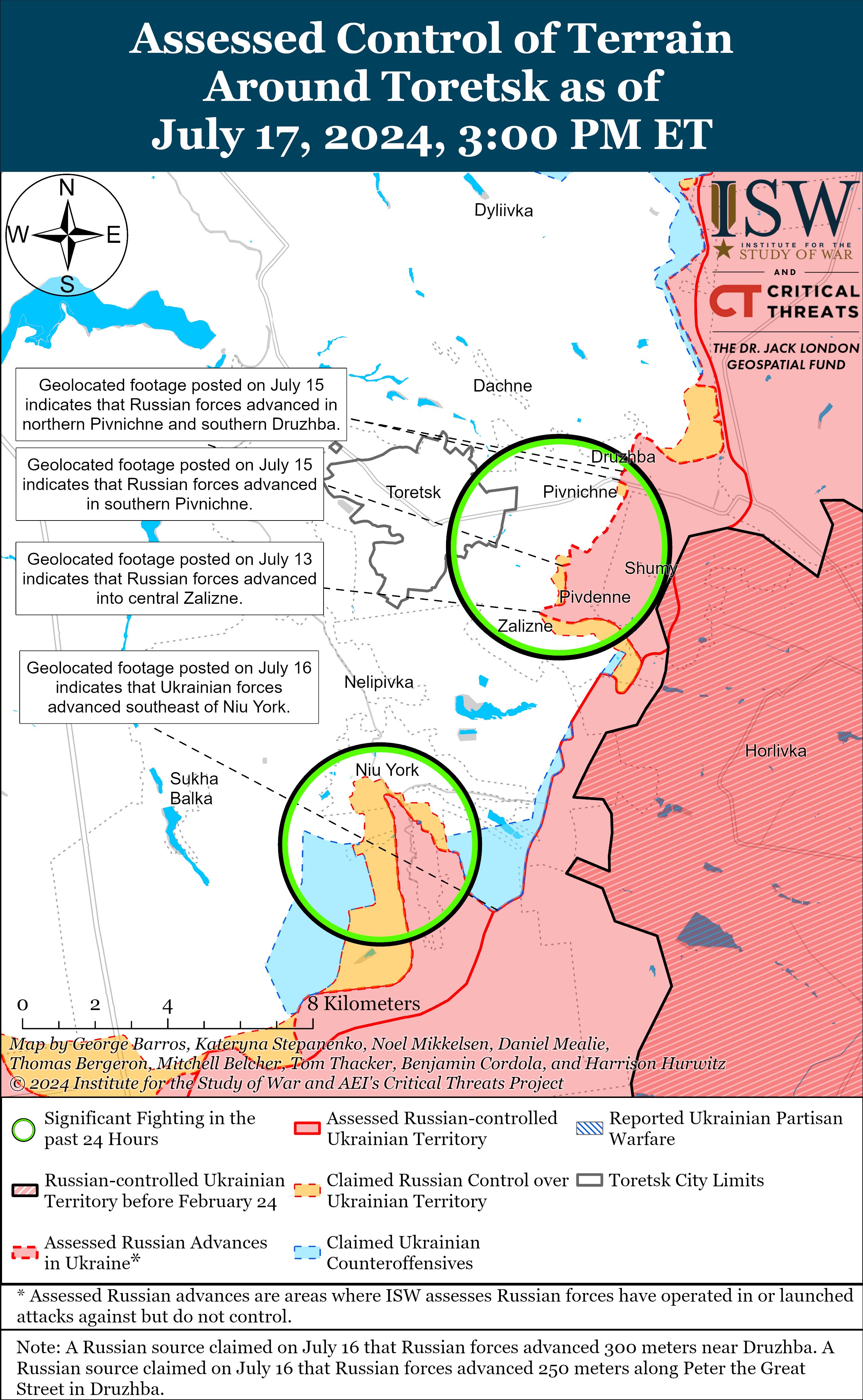 Vuhledar and route T0524 — Map of fighting on July 18, 2024 and Russian ...