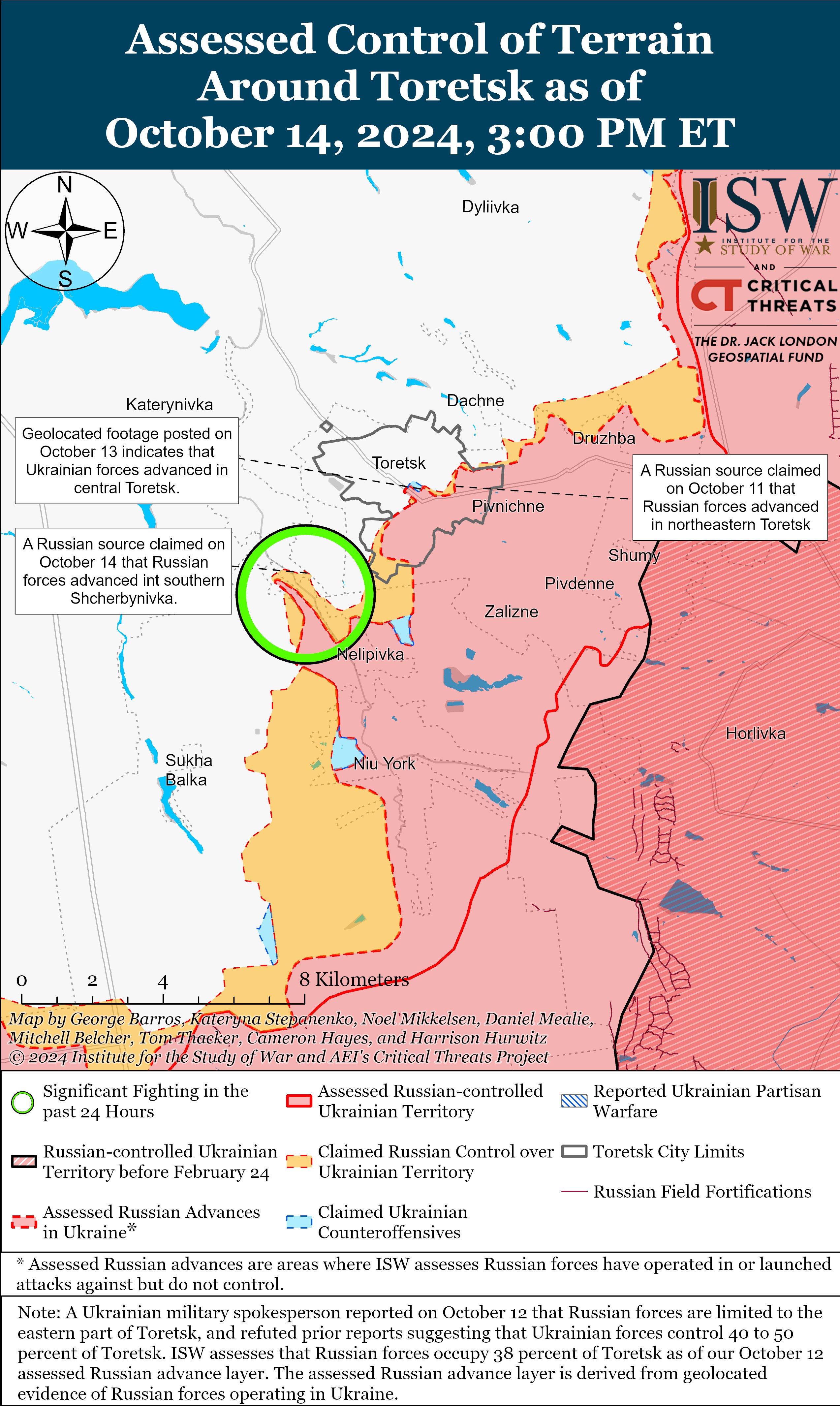 Toretsk, Kurakhove, Vuhledar - map of the Russian offensive and advance ...
