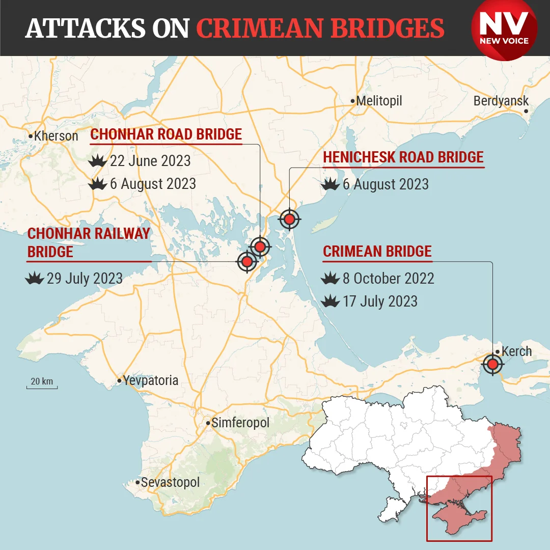 Crimean Bridge attacked by SBU for third time on June 3 / The New Voice ...