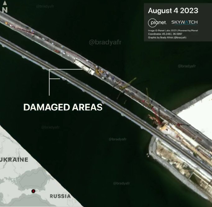 Кримський міст — 14 серпня з’явилися нові супутникові фото ремонту / NV