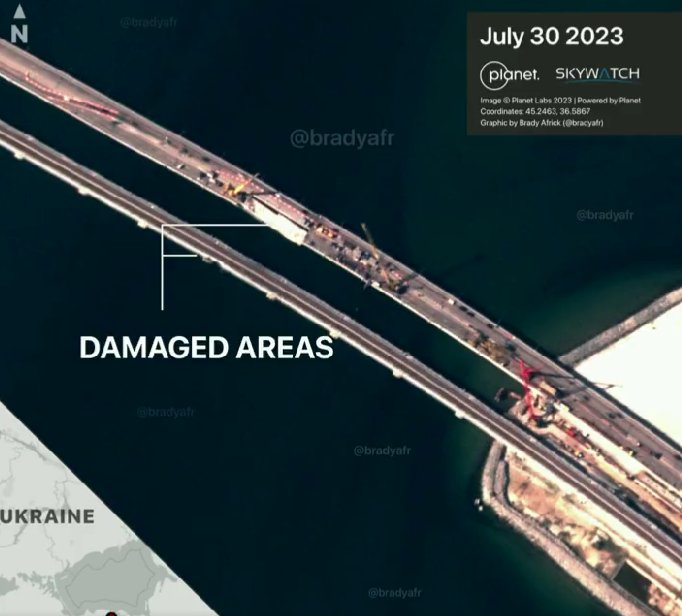 Кримський міст — 14 серпня з’явилися нові супутникові фото ремонту / NV