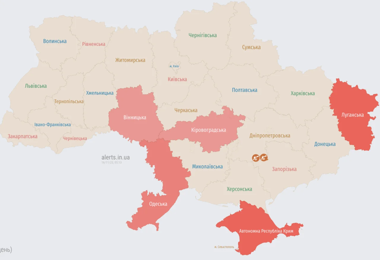 Повітряна тривога у ніч проти 16 листопада лунає в Україні - новини ...