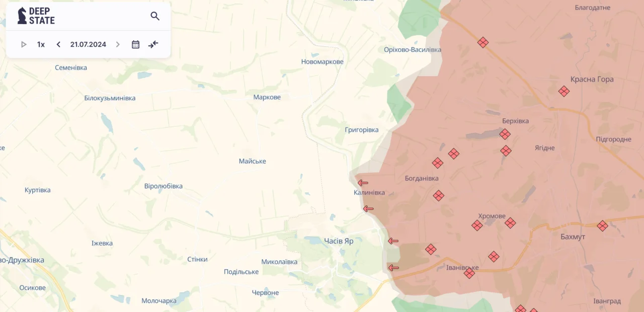 Часів Яр — Росія просунулася у Донецькій області - карти DeepState / NV