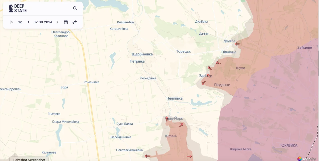 Торецьк — росіяни наблизилися до міста на відстань 100 метрів — карти DeepState / NV