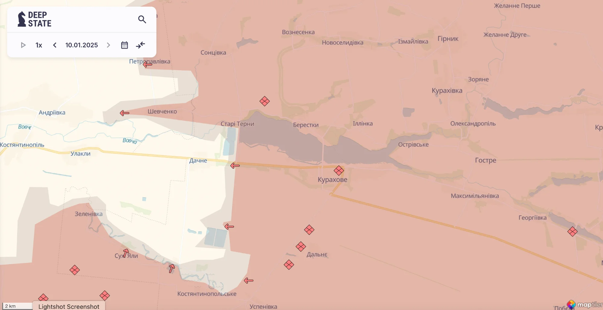 Курахово полностью оккупировано россиянами — карты DeepState / NV