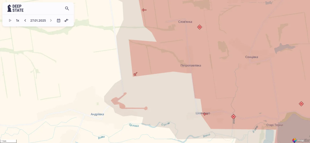 Ситуація на фронті — Війська РФ просунулися біля чотирьох сіл на Донеччині — мапа DeepState / NV