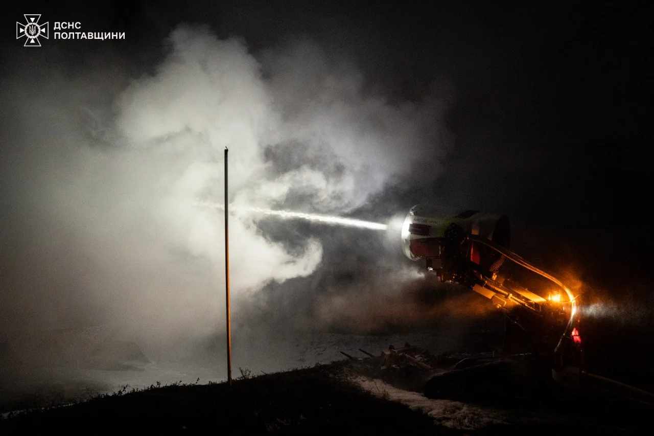 Massive fire erupts at industrial site in Poltava Oblast after Russian ...