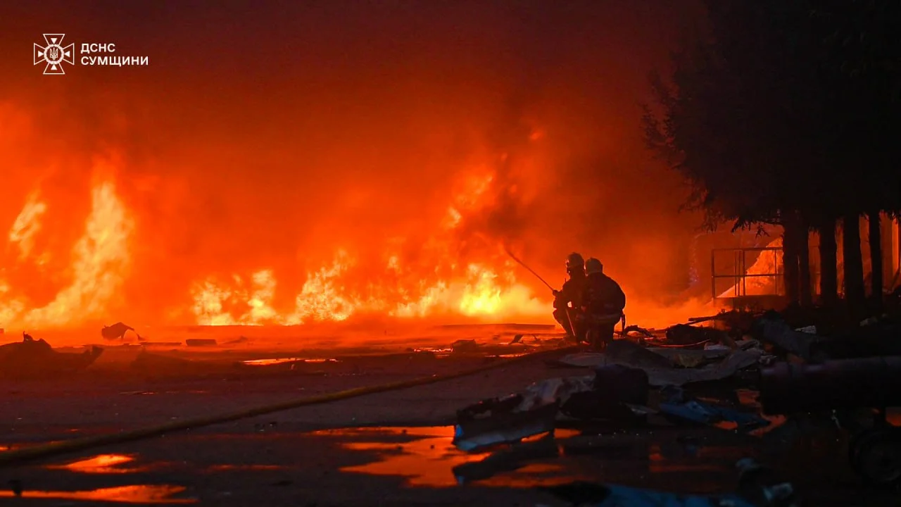 SES battles aftermath of massive Russian strike in Sumy Oblast / The ...