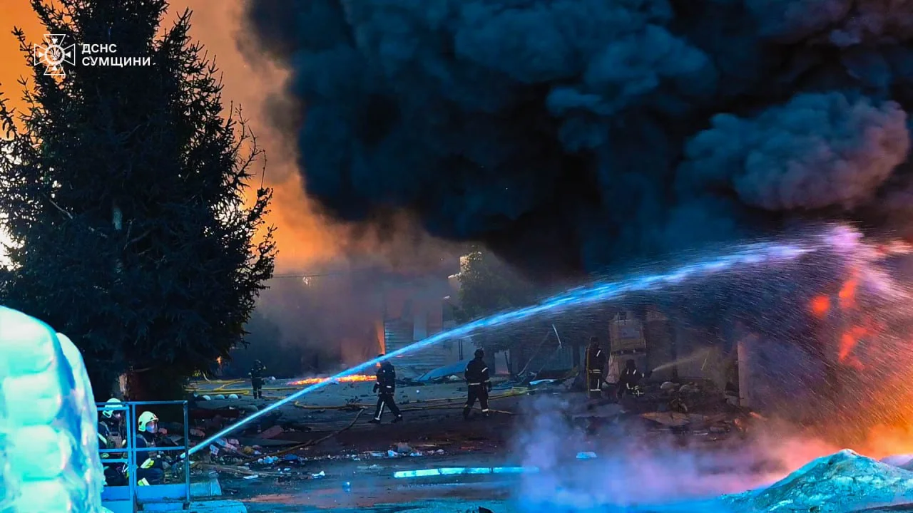 SES battles aftermath of massive Russian strike in Sumy Oblast / The ...