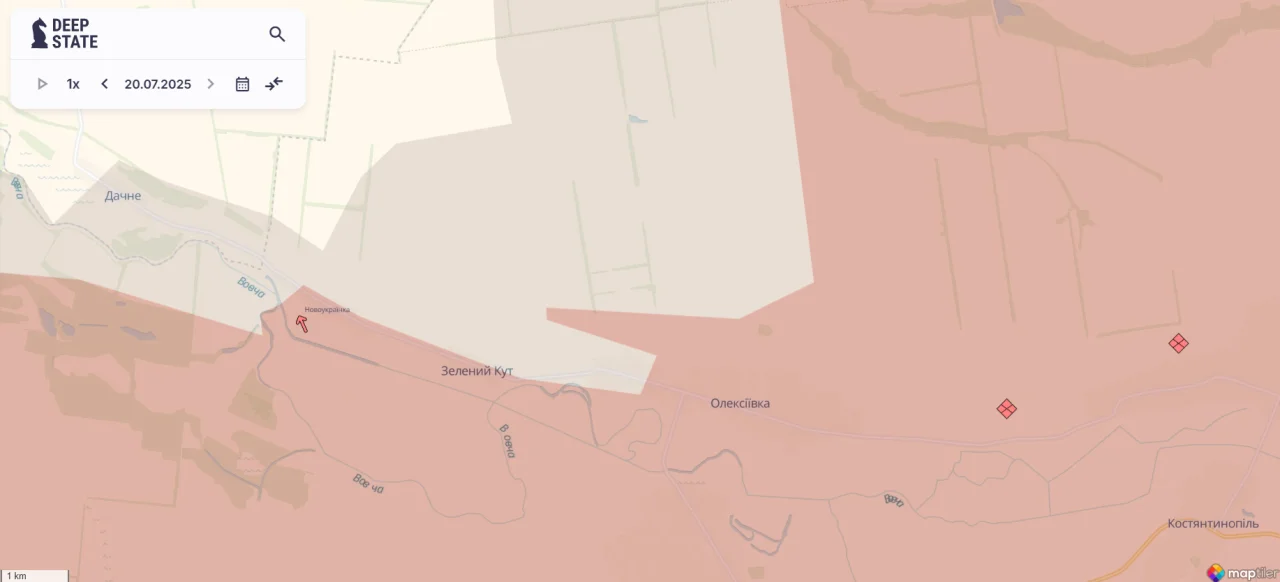 Ситуація на фронті — Росіяни просунулися у шести селах на Донеччині — мапа DeepState / NV