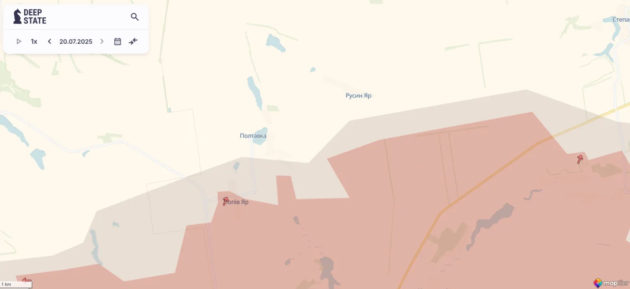 Ситуація на фронті — Росіяни просунулися у шести селах на Донеччині — мапа DeepState / NV