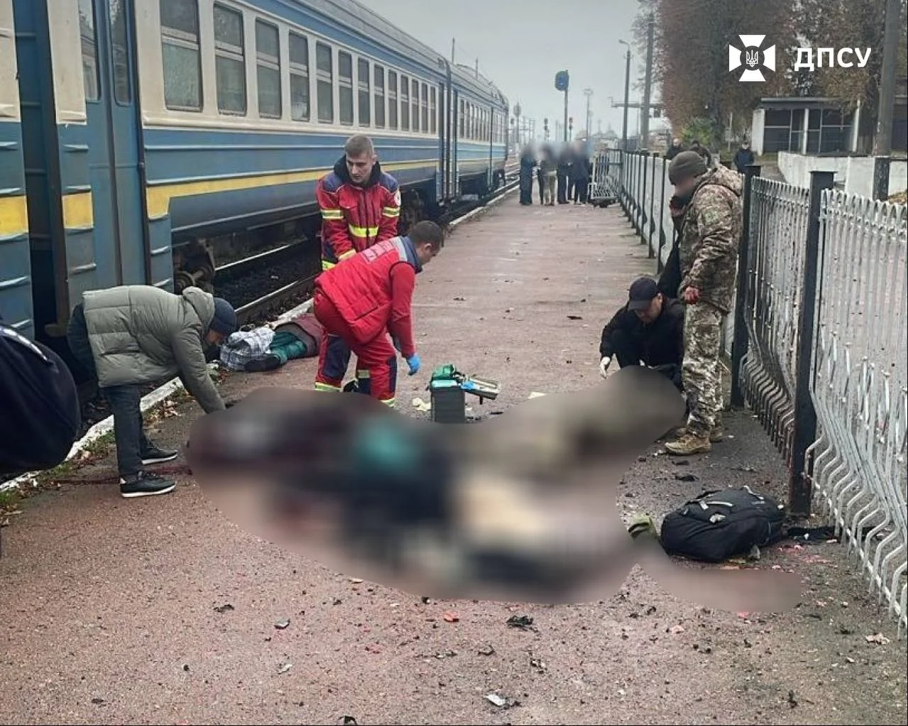Explosion in Ovruch, Zhytomyr Oblast as man detonates grenade on train ...