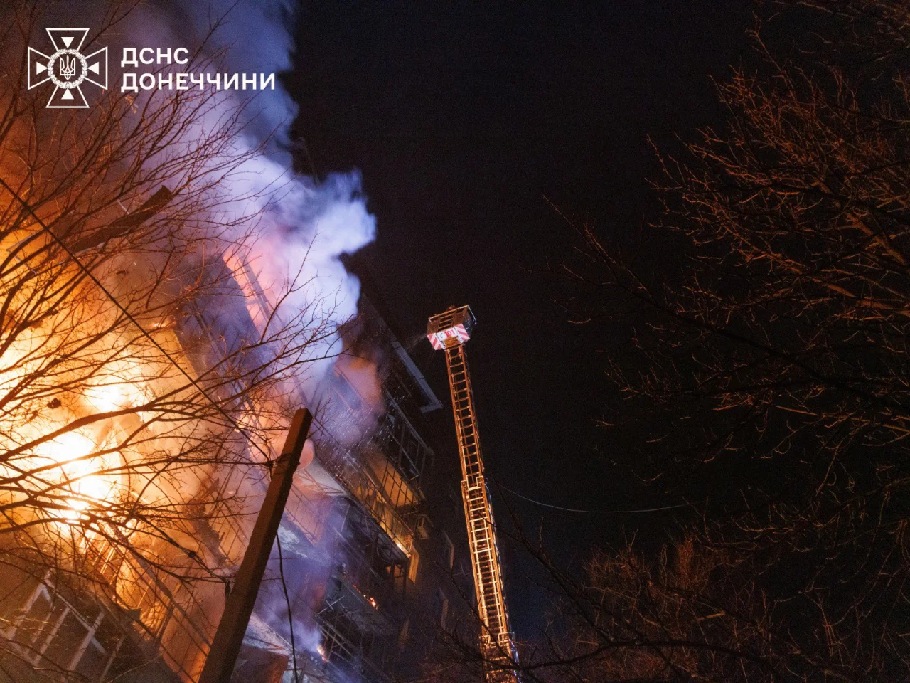 Russian drone hits Kramatorsk high-rise, killing one as fire engulfs ...